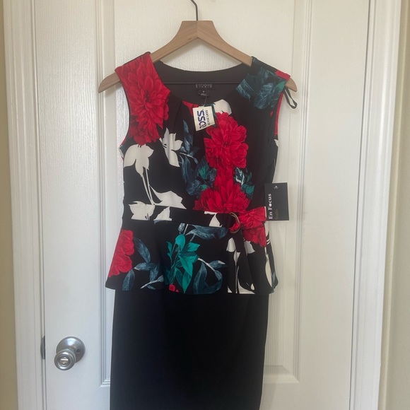 Enfocus Studio | Dresses | Enfocus Studio Black And Red Floral Dress ...